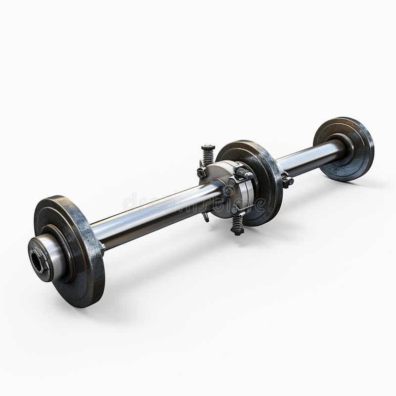Car Axle Rendered on White Background Stock Illustration - Illustration ...