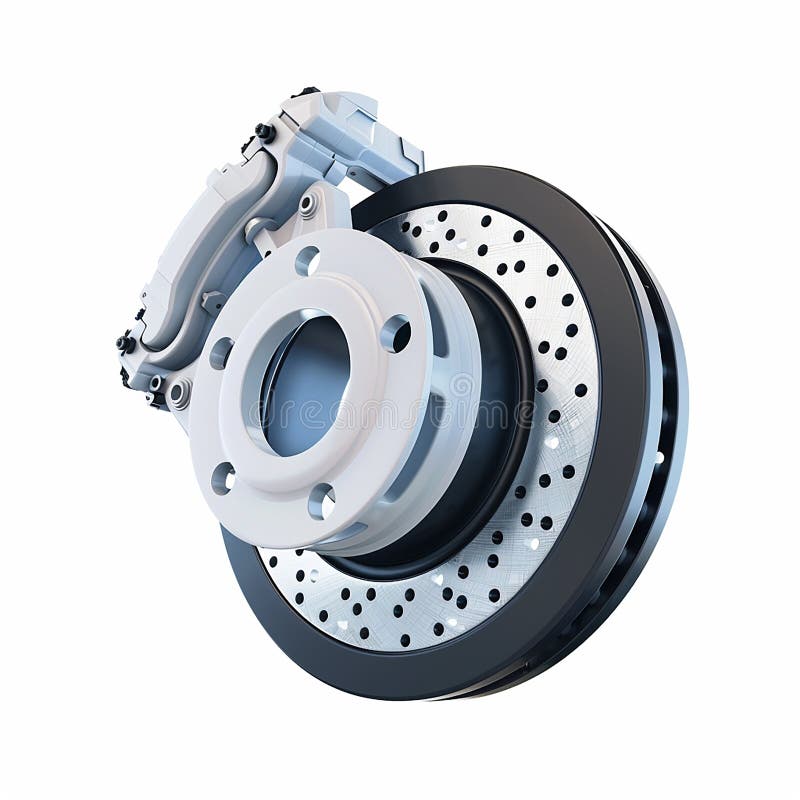 Car Brake Caliper on White Background Stock Illustration - Illustration ...