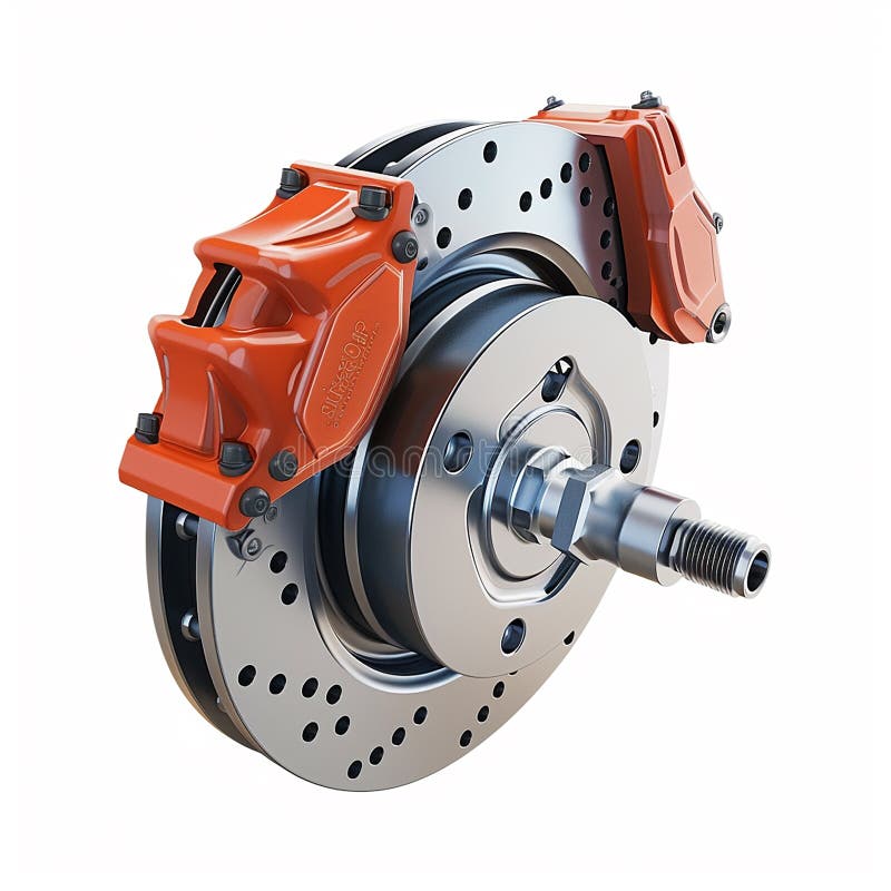 Car Brake Caliper on White Background Stock Illustration - Illustration ...