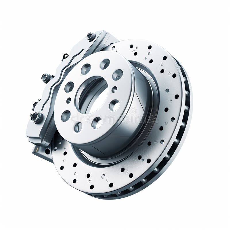 Car Brake Caliper on White Background Stock Illustration - Illustration ...
