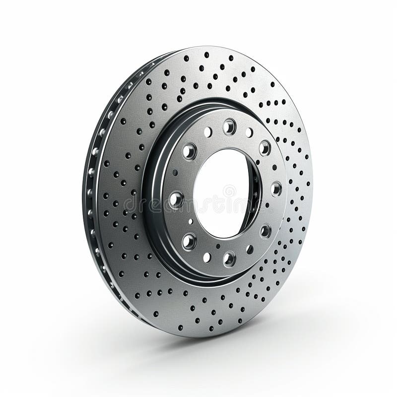 Car Brake Rotor on White Background Stock Illustration - Illustration ...