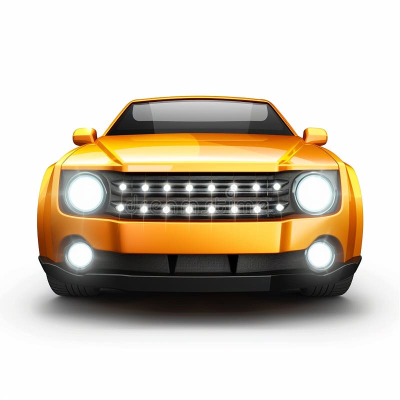 Car Headlight Icon on White Background Stock Illustration ...