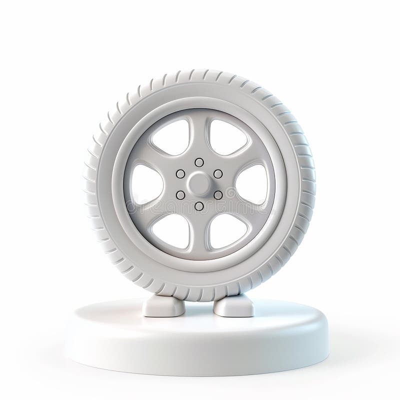 Car Wheel Balanced on a White Background Stock Illustration ...