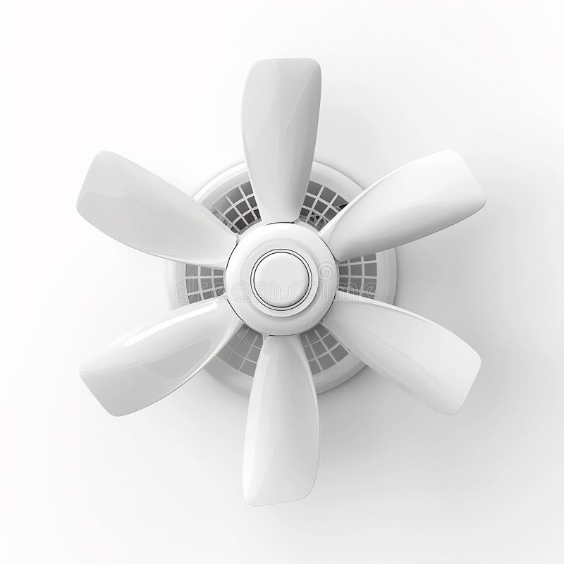 Ceiling Fan Rotating on White Background Stock Illustration ...