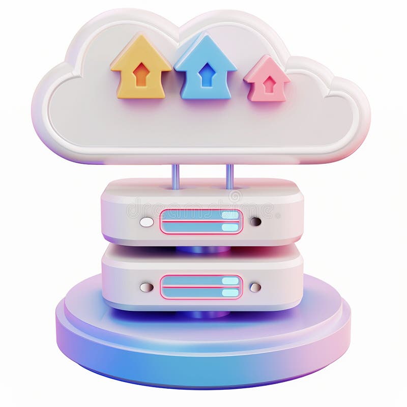 Cloud Computing Server on a White Background Stock Illustration ...