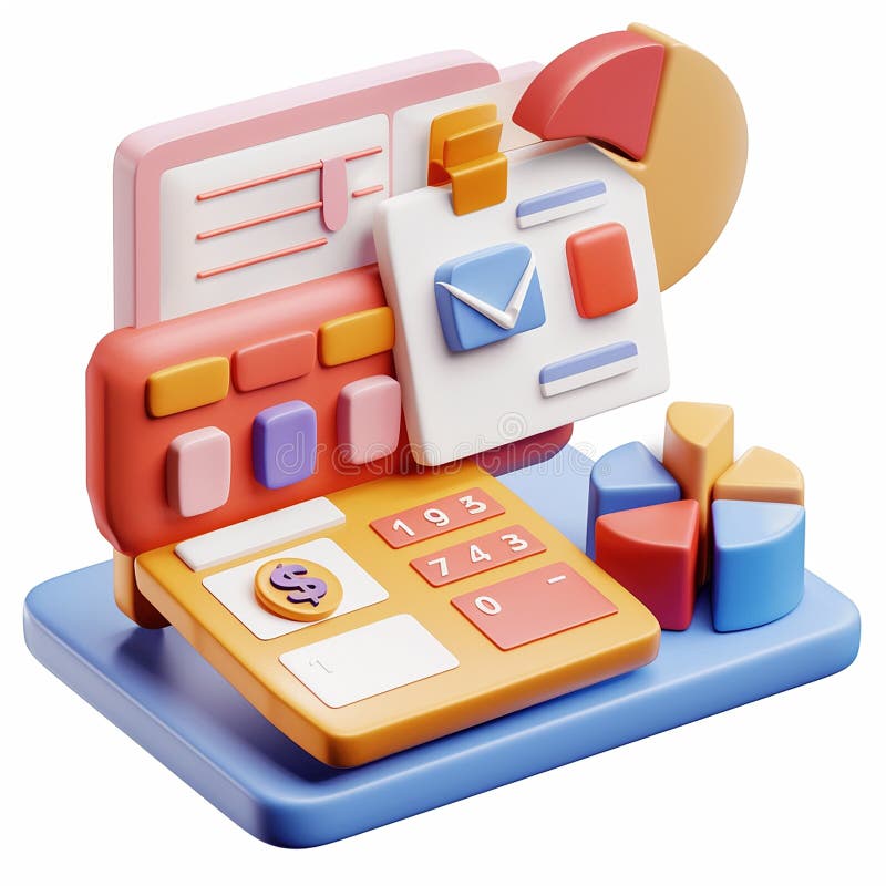 3D Icon Illustrating Financial Expense Management on a White Background ...