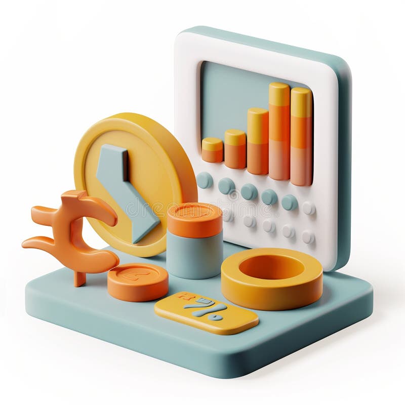 3D Icon Illustrating Financial Expense Management on a White Background ...