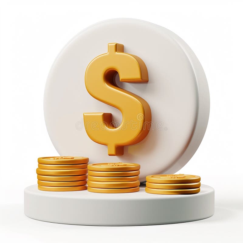 3D Icon Representing Financial Interest Income on a White Background ...