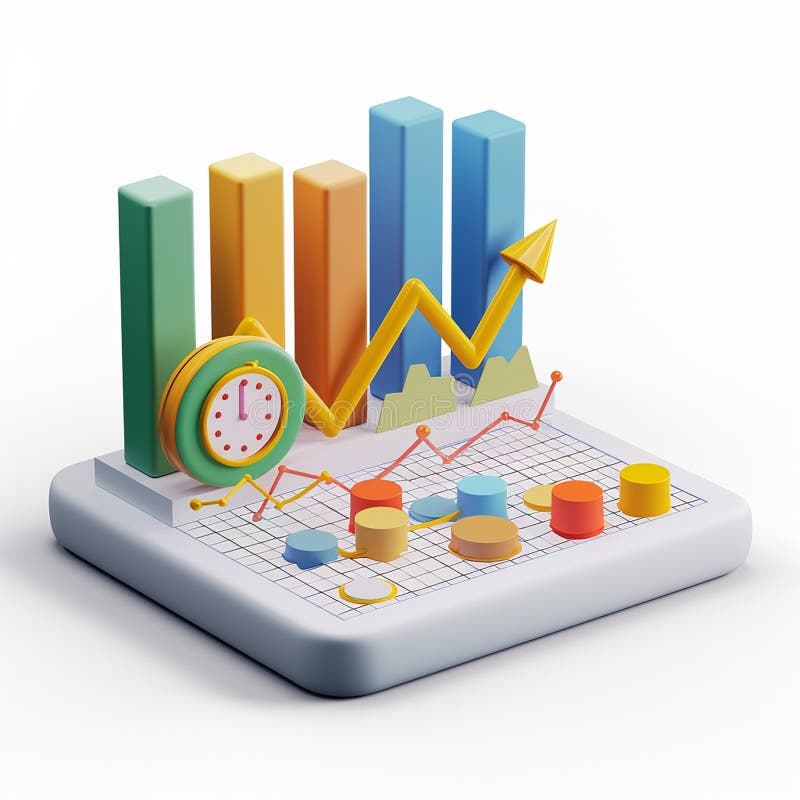 3D Icon Represents Financial Equity Market on White Background Stock ...