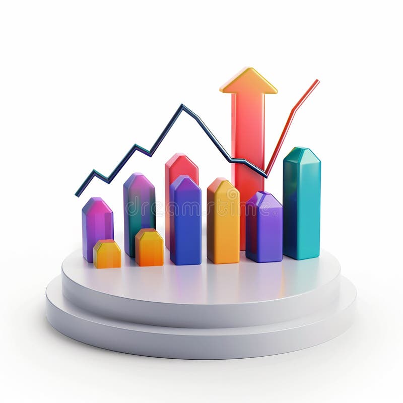 3D Icon Represents Financial Equity Market on White Background Stock ...