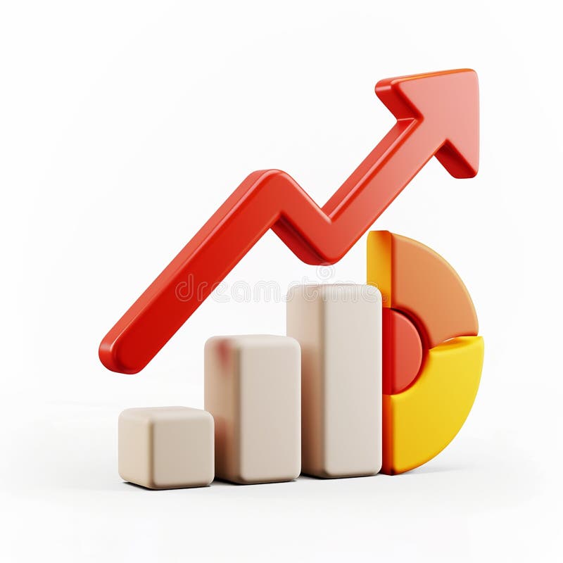 3D Icon Represents Financial Inflation Rates on a White Background ...