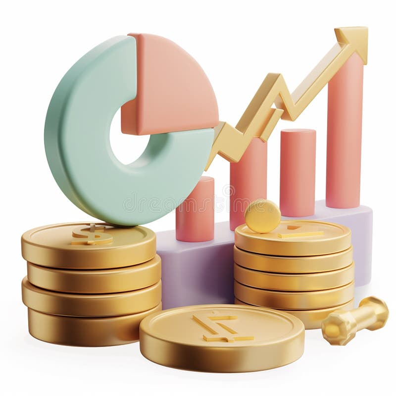 3D Icon Represents Financial Inflation Rates on a White Background ...