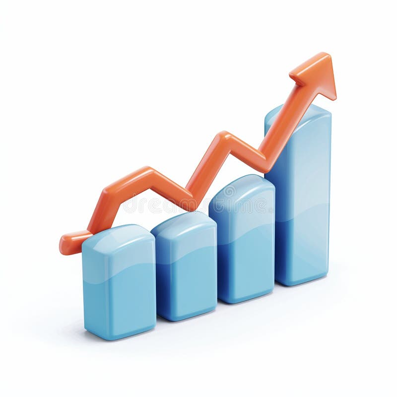 3D Icon Represents Financial Inflation Rates on a White Background ...