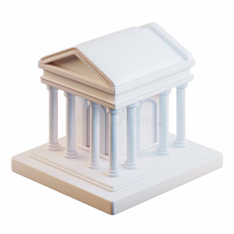 3D Icon Represents Financial Private Banking on White Background Stock ...