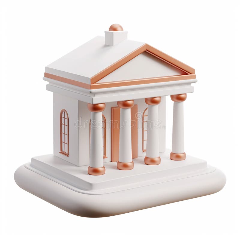 3D Icon Represents Financial Private Banking on White Background Stock ...