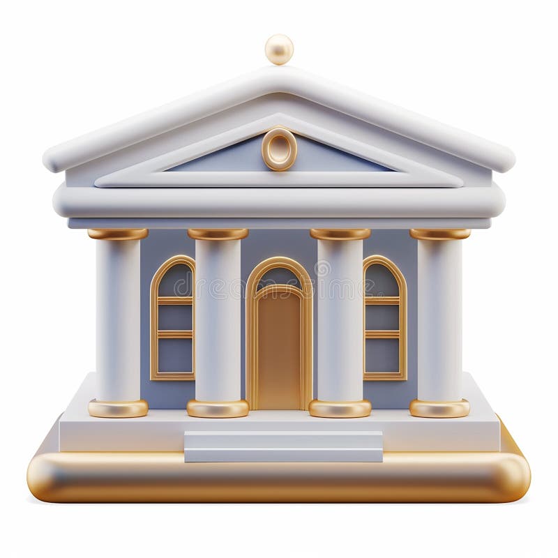 3D Icon Represents Financial Private Banking on White Background Stock ...