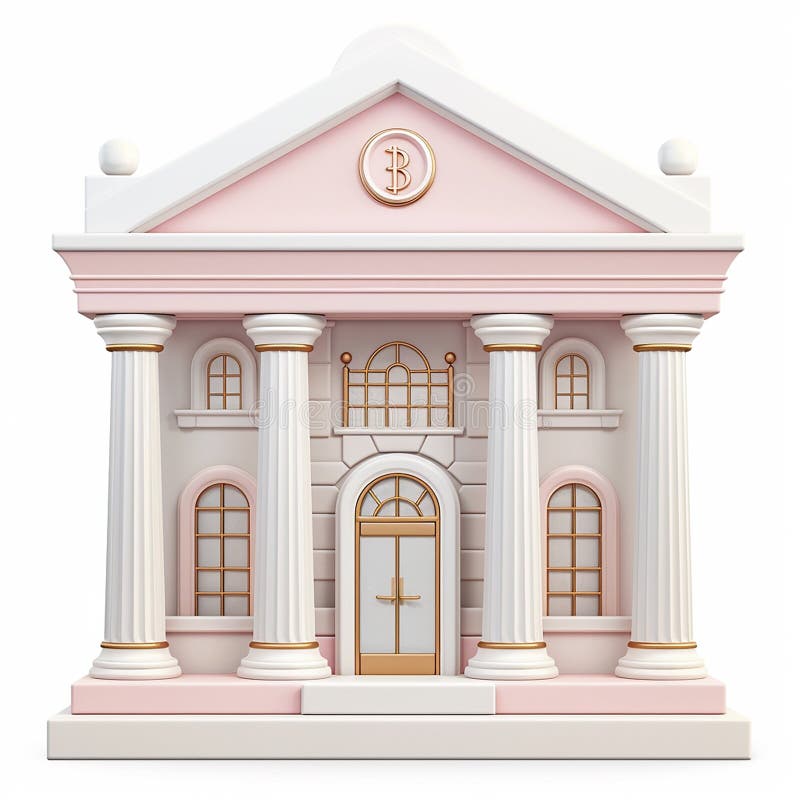 3D Icon Represents Financial Private Banking on White Background Stock ...