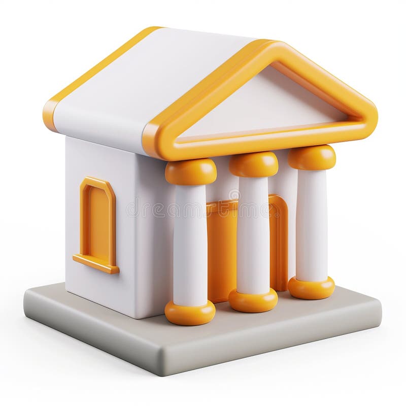 3D Icon Represents Financial Private Banking on White Background Stock ...