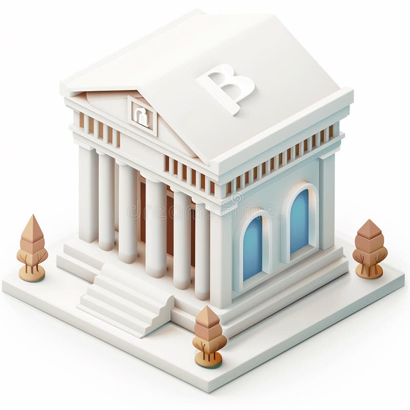 3D Icon Represents Financial Private Banking on White Background Stock ...