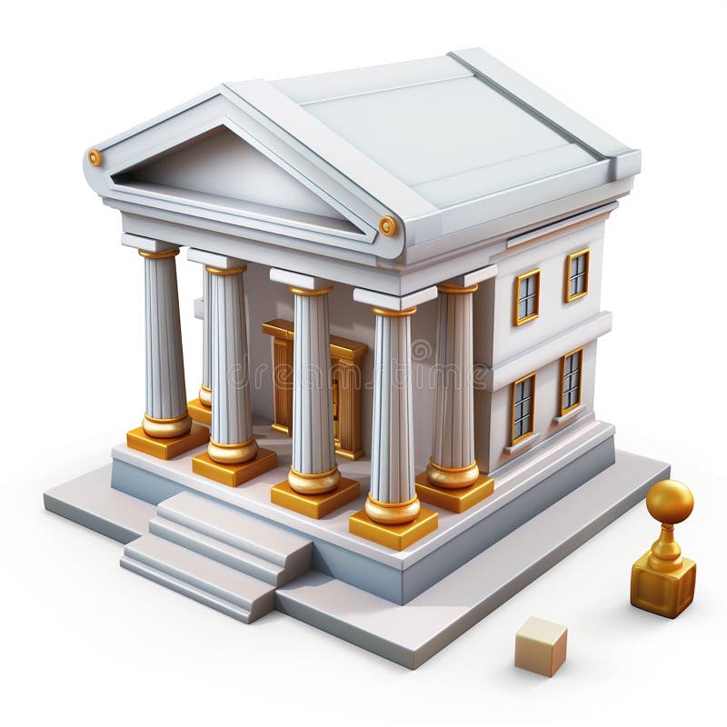 3D Icon Represents Financial Private Banking on White Background Stock ...