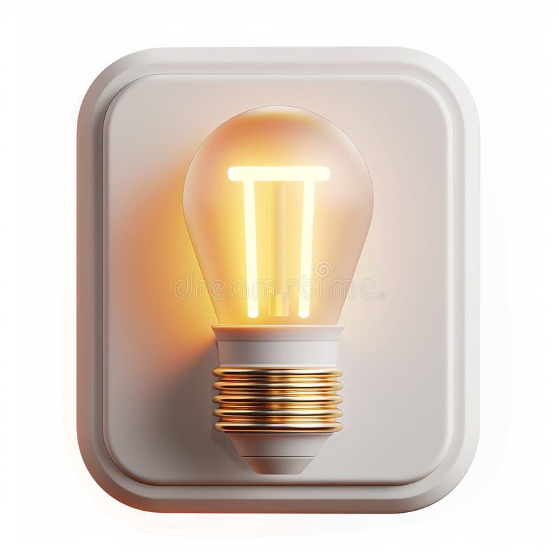 A 3D Icon of a Smart Lighting System with a White Background Stock ...