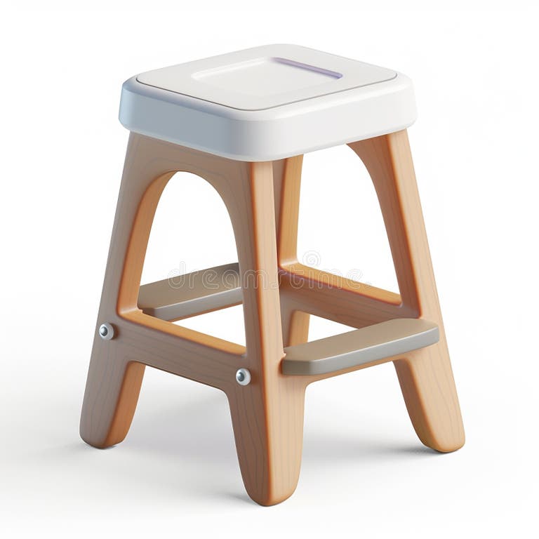 A 3D Icon of a Step Stool with a White Background Stock Illustration ...