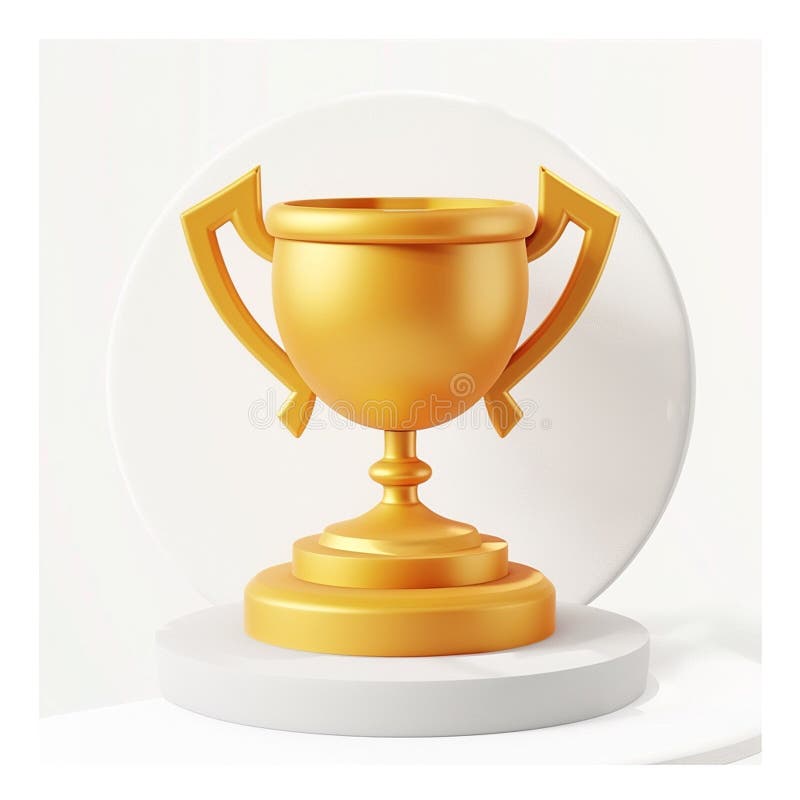 A 3D Icon of a Tech Achievement Trophy with a White Background Stock ...