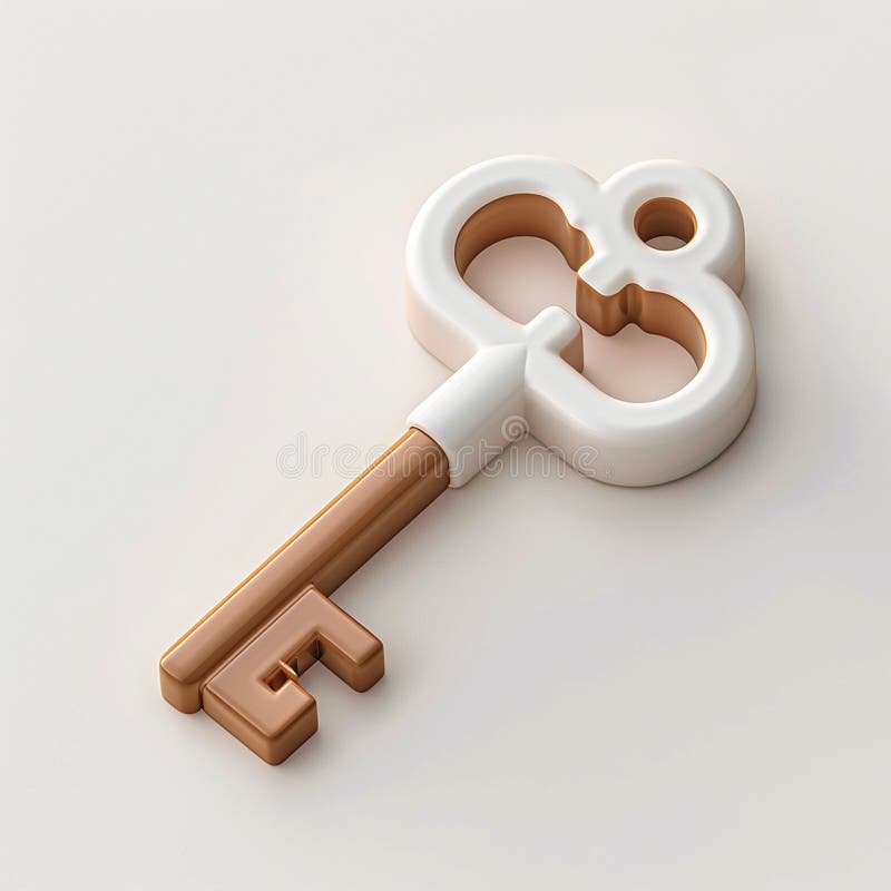 A 3D Icon of a Tech Breakthrough Key with a White Background Stock ...