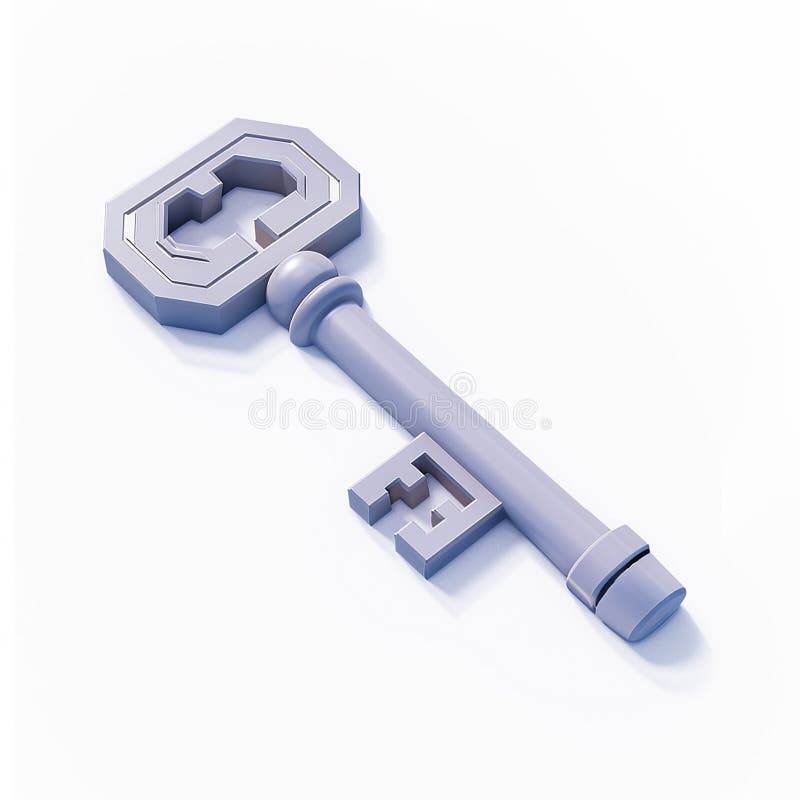A 3D Icon of a Tech Breakthrough Key with a White Background Stock ...