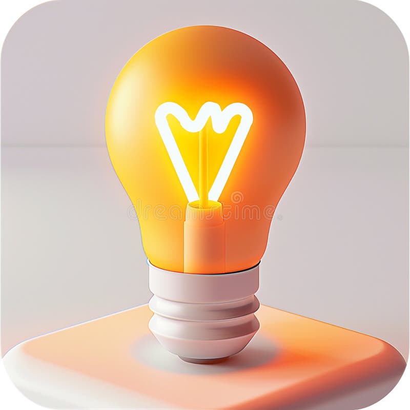 A 3D Icon of a Tech Innovation with a Light Bulb with a White ...