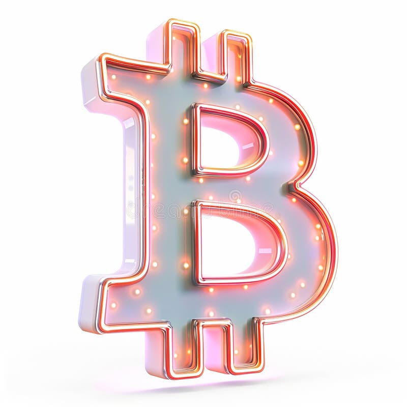 A 3D Icon of a Tech Interface Digital Currency Symbol with a White ...