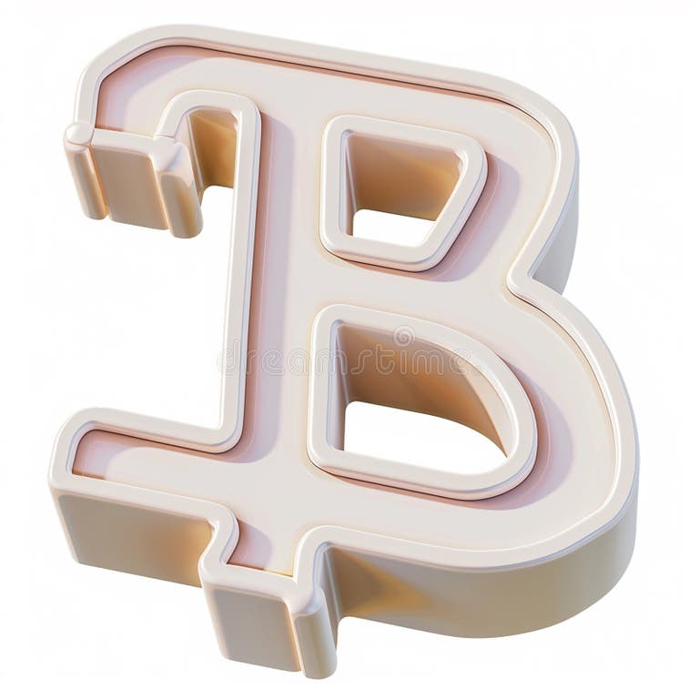 A 3D Icon of a Tech Interface Digital Currency Symbol with a White ...
