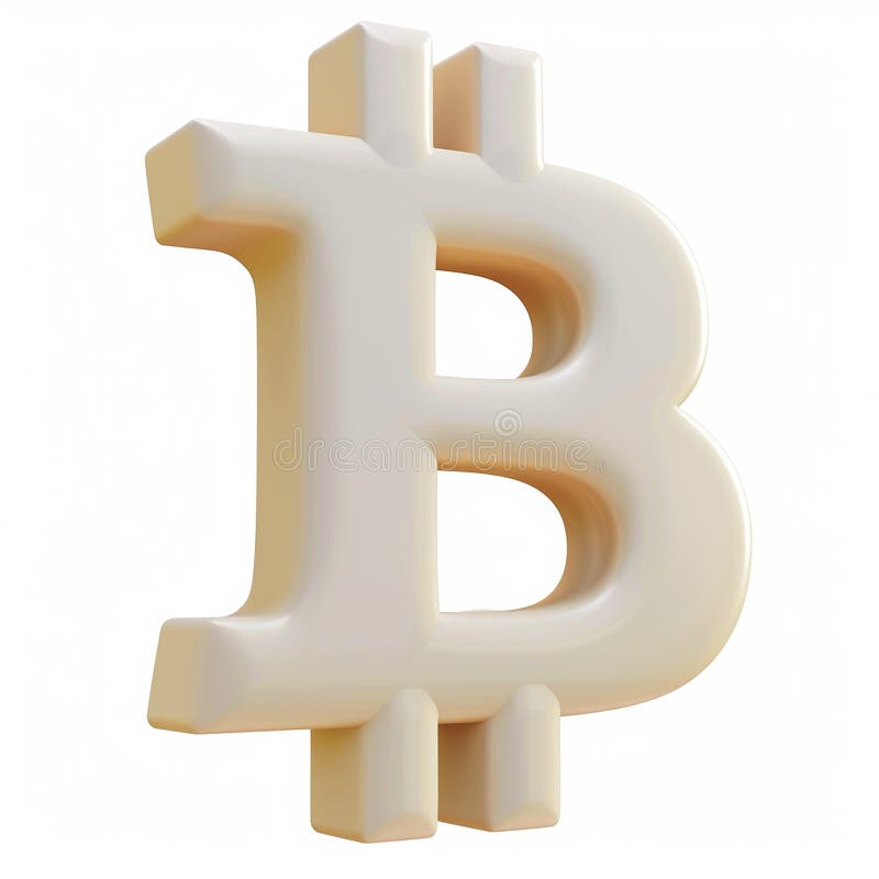 A 3D Icon of a Tech Interface Digital Currency Symbol with a White ...