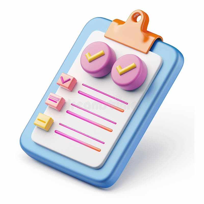 A 3D Icon of a Tech Project Checklist with a White Background Stock ...