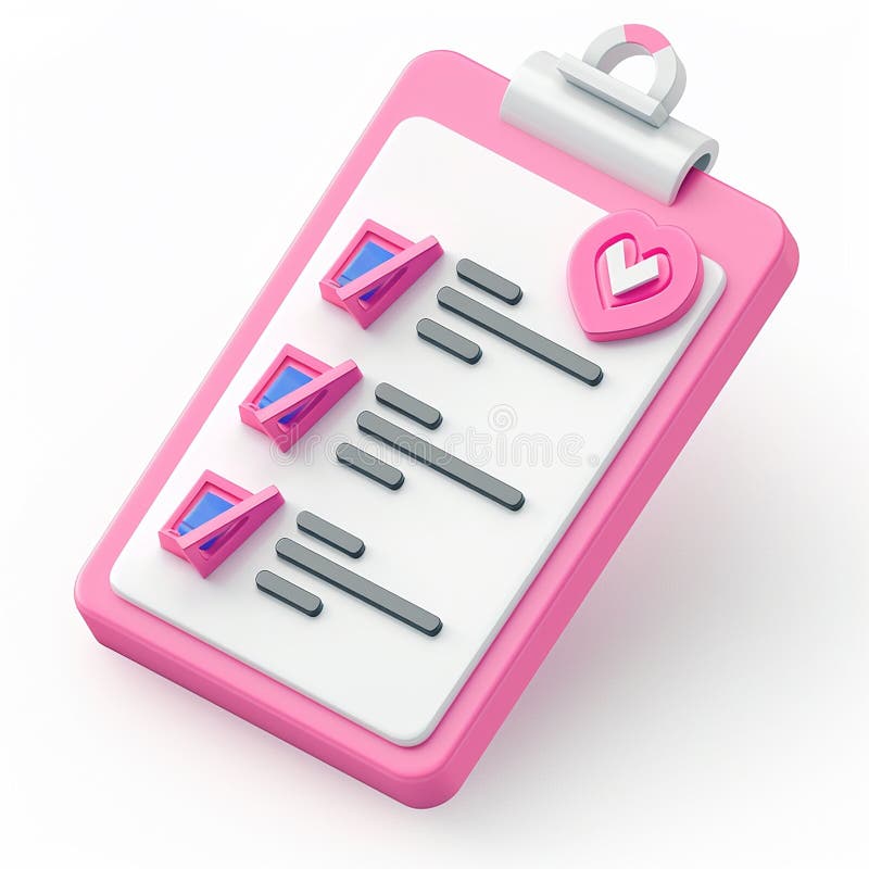 A 3D Icon of a Tech Project Checklist with a White Background Stock ...