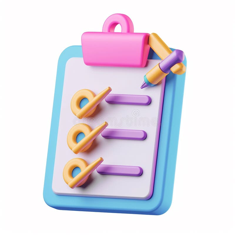 A 3D Icon of a Tech Project Checklist with a White Background Stock ...
