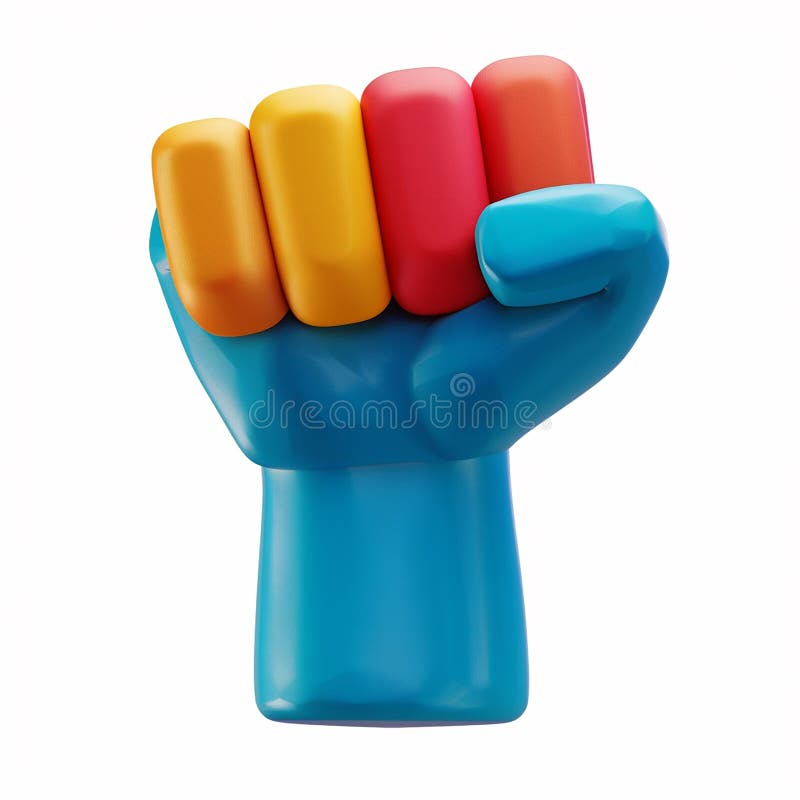 A 3D Icon of a Tech Revolution Fist with a White Background Stock ...