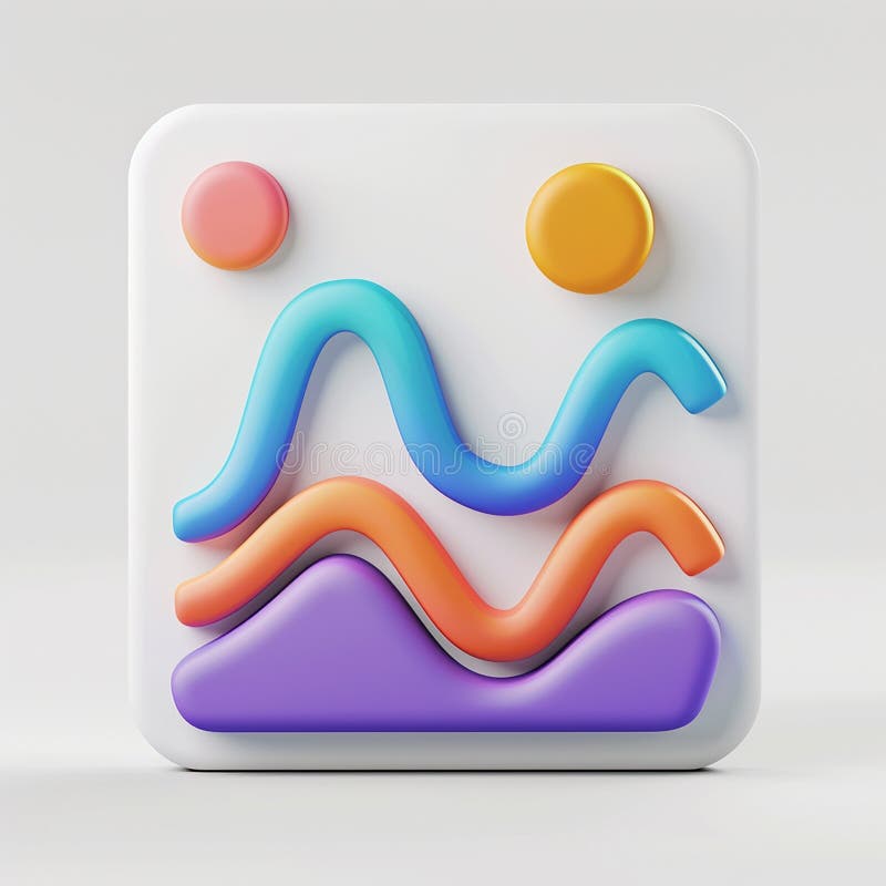 A 3D Icon of a Tech Trend Line Graph with a White Background Stock ...