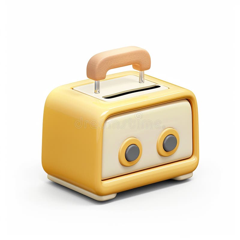 A 3D Icon of a Toaster with a White Background Stock Illustration ...