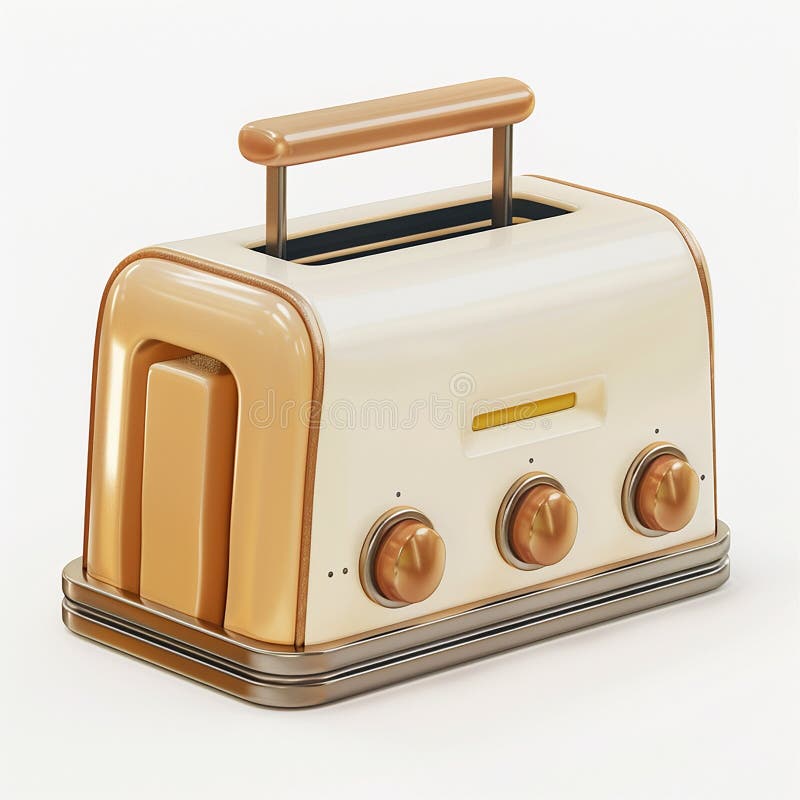 A 3D Icon of a Toaster with a White Background Stock Illustration ...