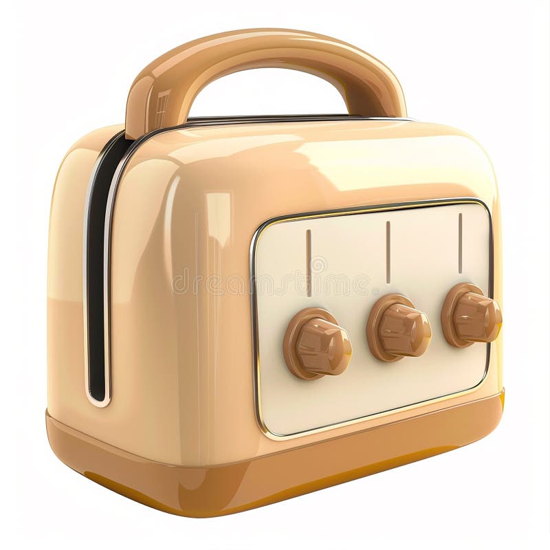 A 3D Icon of a Toaster with a White Background Stock Illustration ...