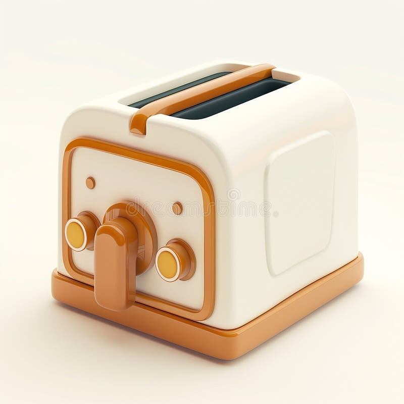A 3D Icon of a Toaster with a White Background Stock Illustration ...