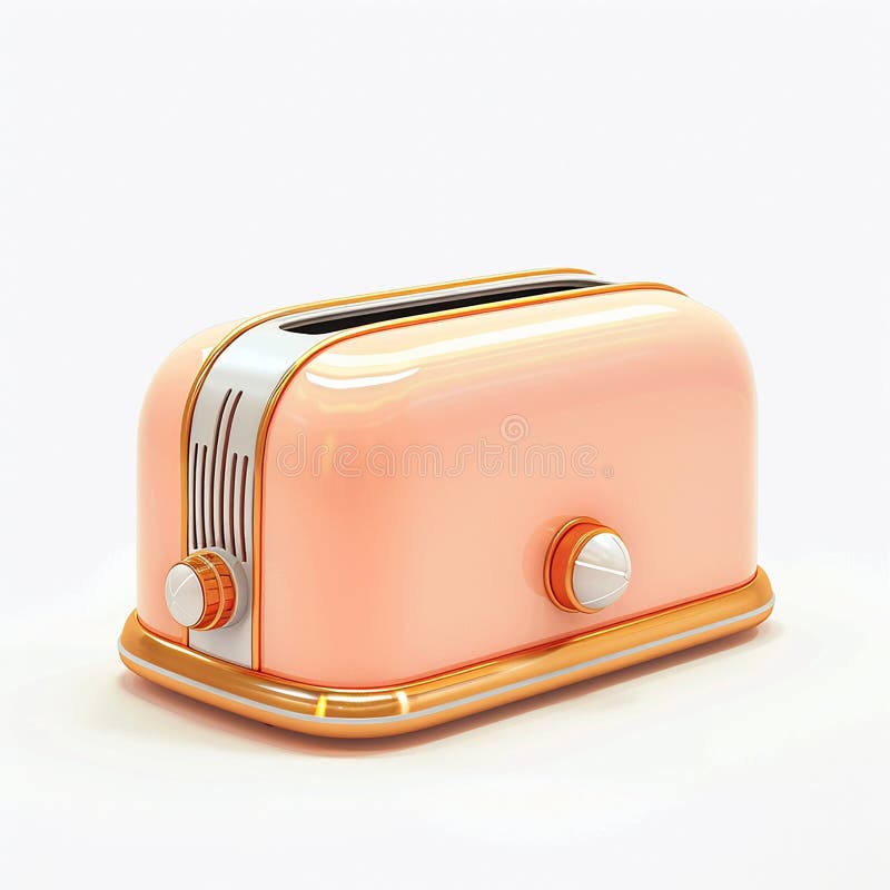 A 3D Icon of a Toaster with a White Background Stock Illustration ...