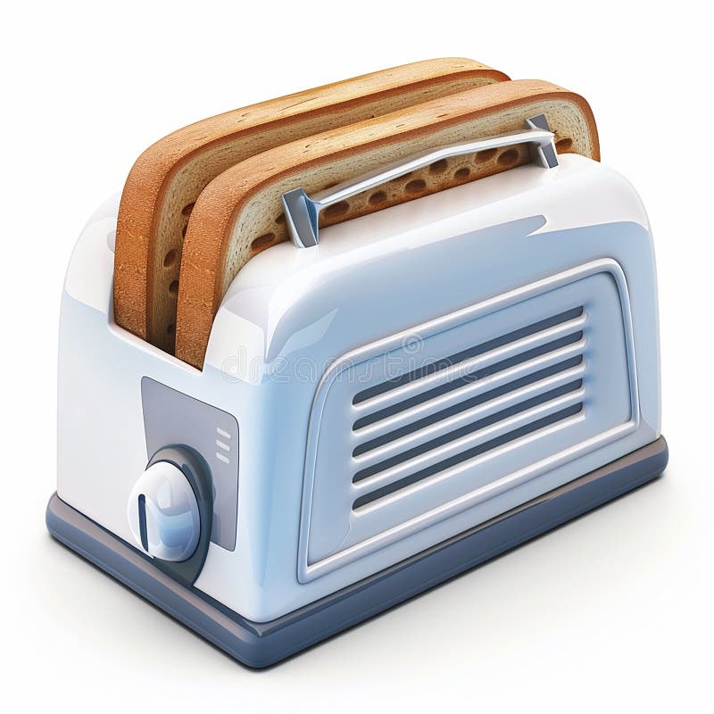 A 3D Icon of a Toaster with a White Background Stock Illustration ...