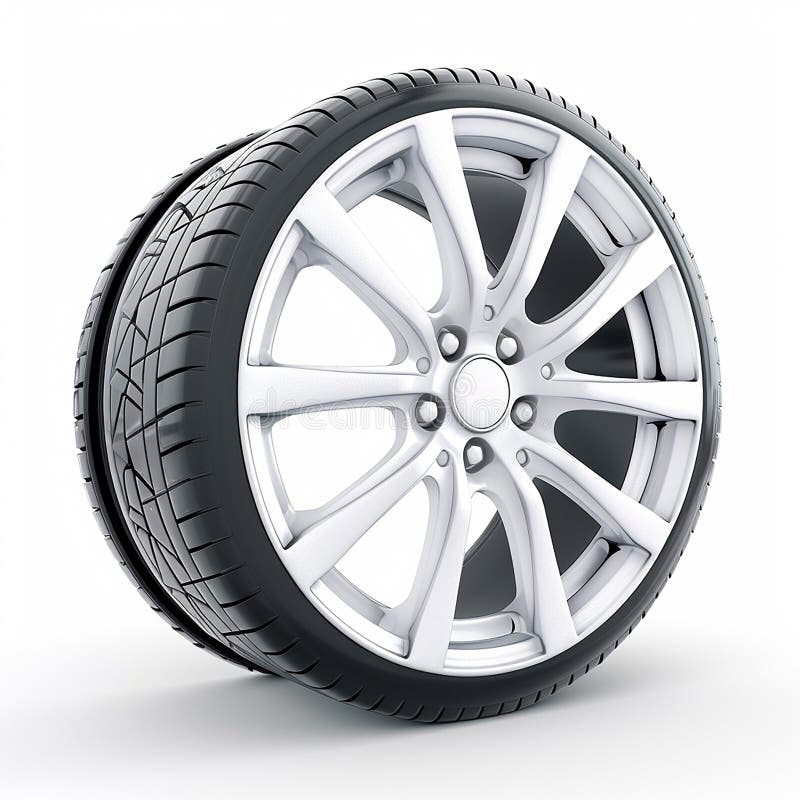 A 3D Icon of a Wheel Rim with a White Background Stock Illustration ...