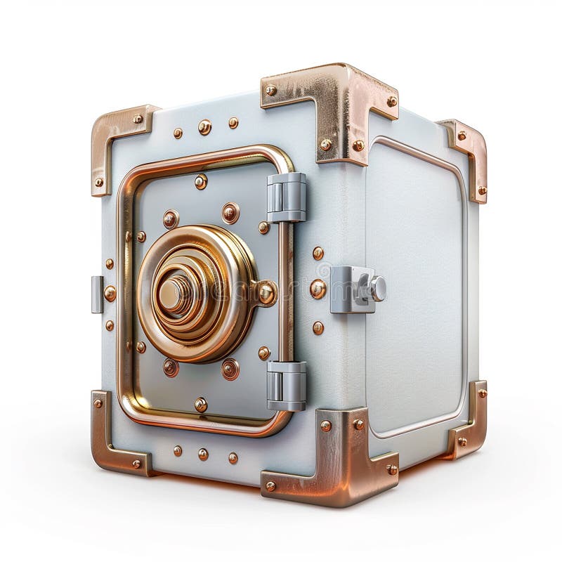 Financial Safe Box on White Background Stock Illustration ...