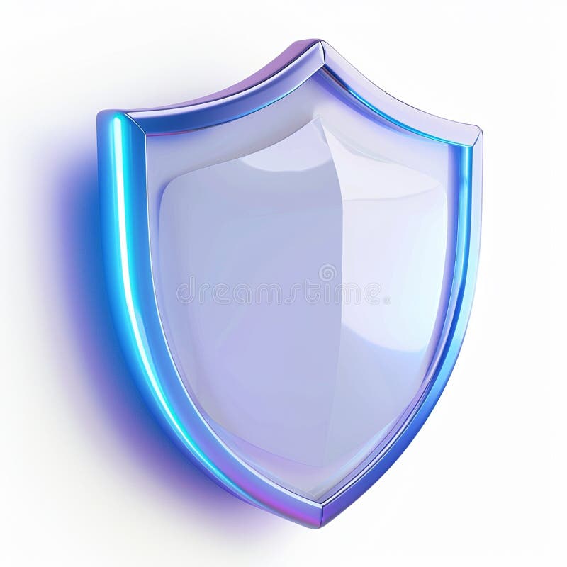 Financial Security Shield Icon on a White Background Stock Illustration ...