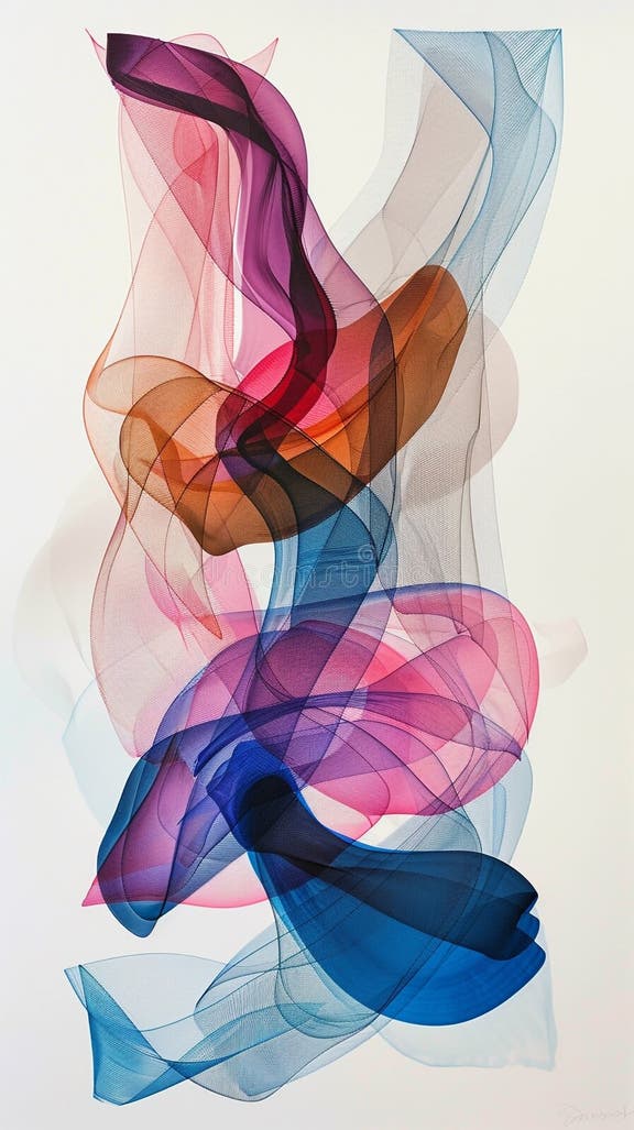 Flowing Lines Harmonizing Colors Stock Illustration - Illustration of ...