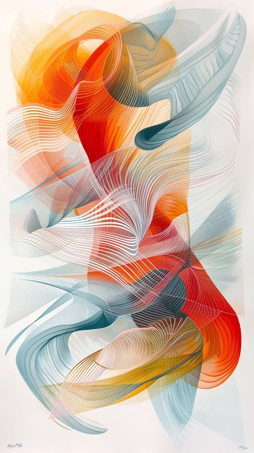 Flowing Lines Harmonizing Colors Stock Illustration - Illustration of ...