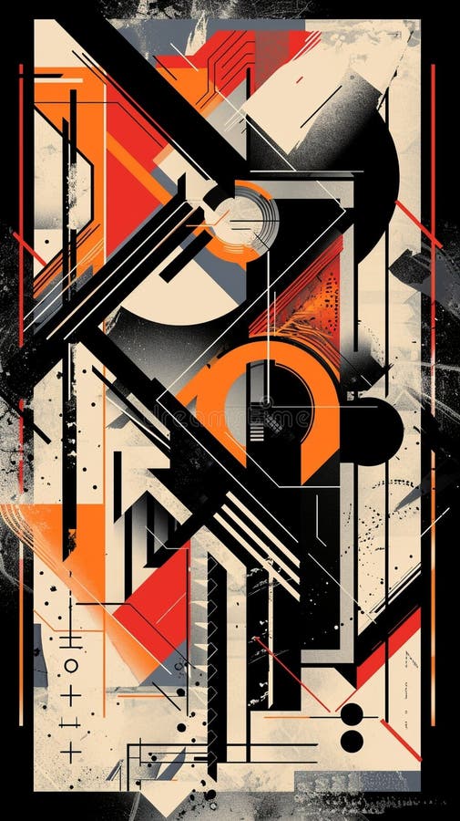 Geometric Shapes Contrast in Bold Abstract Design Stock Illustration ...